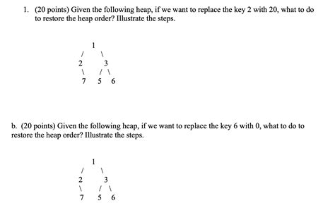 solved b 20 ﻿points ﻿given the following heap if we want