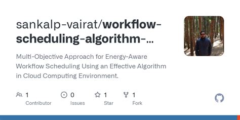 GitHub Sankalp Vairat Workflow Scheduling Algorithm Thesis Work