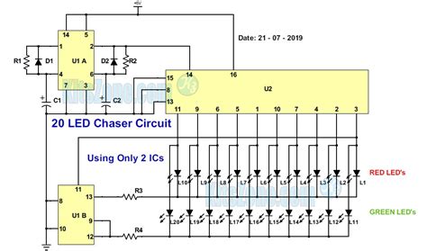 simple led chaser circuit diagram chaser light circuit diagr