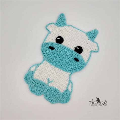 Crochet Applique Cute Cow Pattern Inspire Uplift