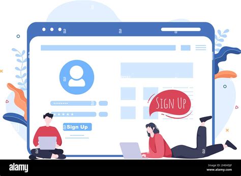 Online Registration Or Sign Up Login For Account On Smartphone App User Interface With Secure