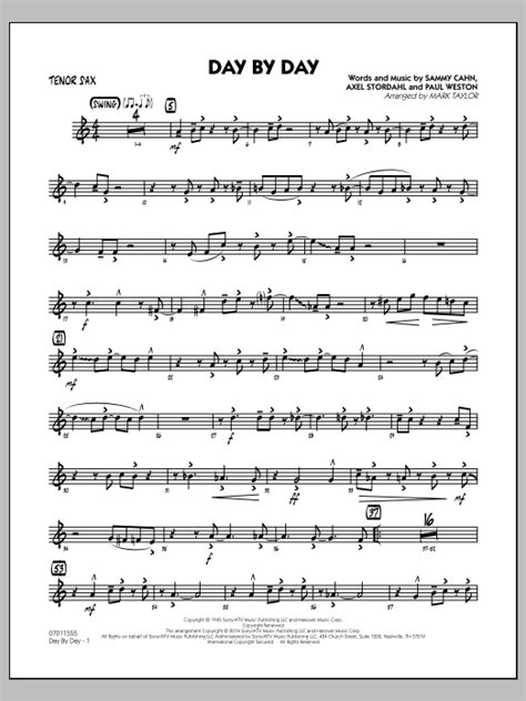 Day By Day Tenor Sax By Mark Taylor Sheet Music For Jazz Ensemble At