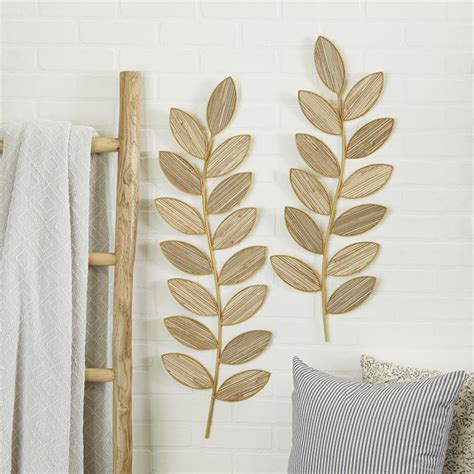 Set Of 2 Metal Leaf Wall Decor Babettes Furniture And Home