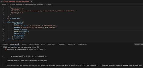 Bug Syntax Error When Using Jsontransform With Setprepend Operation