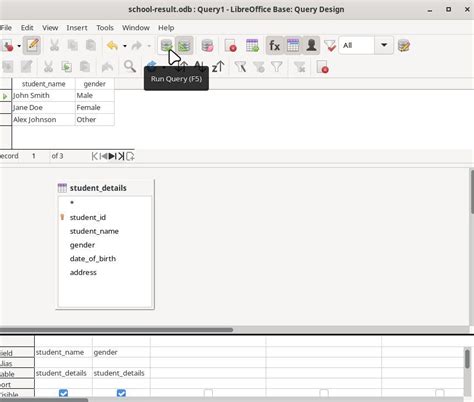 School Result Management System In LibreOffice Base Projects