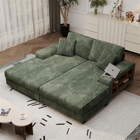 Modern Oversized Double Chaise Lounge Chair Indoorcorduroy Loveseat