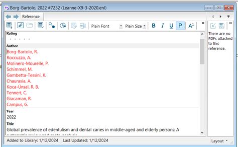 ACS Style Not Populating As It Should Be EndNote Styles Filters And