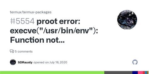 proot error execve usr bin env function not implemented · issue