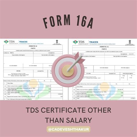 What Is Form A Understand TDS Certificate Other Than Salary