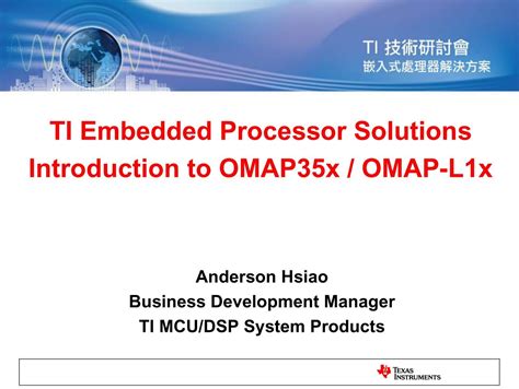Ti Embedded Processor Solutions Introduction To Omap35x Omap