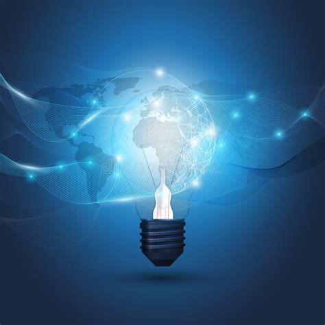 Abstract Cloud Computing And Global Network Connections Concept Design