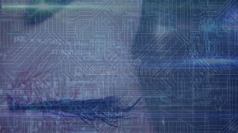 Animation Of Caucasian Woman Eye With Data Processing Hud Elements On