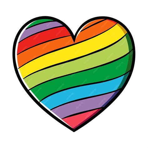 Premium Vector Rainbow Heart With A Rainbow Colored Heart Vector