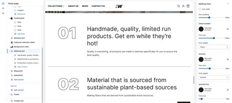 Multirow Text Sections Neat Theme