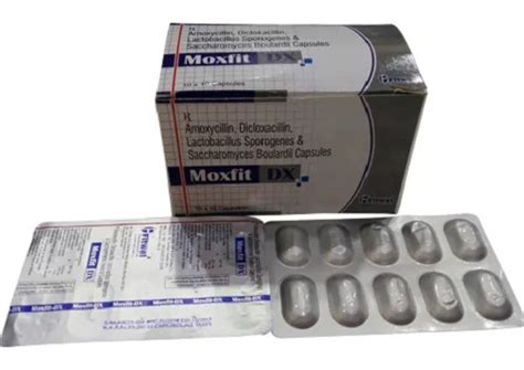 Moxfit Cx Amoxycillin Cloxacillin Lactobacillus Sporogenes And Saccharomyces Boulardii