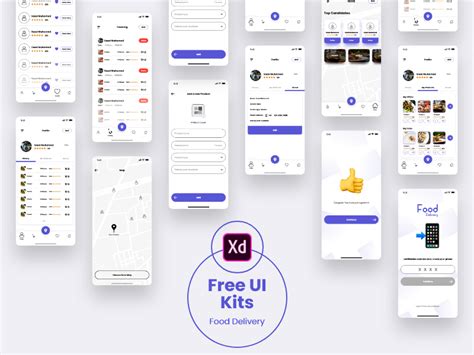 adobe xd food delivery ui kit free xd templates