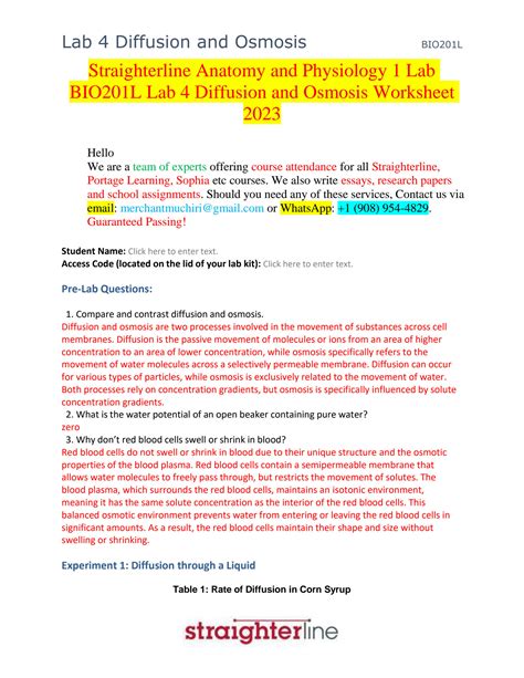 SOLUTION: Straighterline anatomy and physiology 1 lab bio201l lab 4 ...