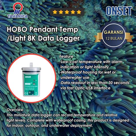 HOBO Pendant Temperature Light K Data Logger Alat Uji