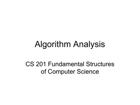 Algorithm Analysis