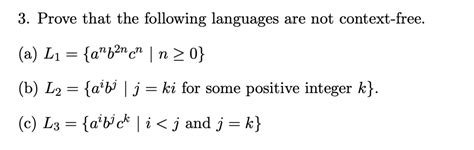 prove that the following languages are not