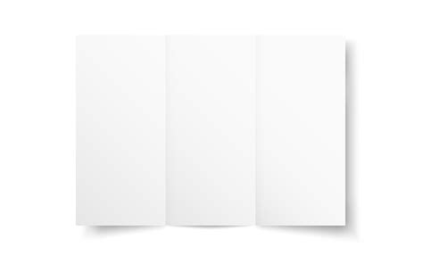 트라이 폴드 모형 흰색 배경에 접힌 소책자 또는지도 사실적인 브로셔 템플릿 부드러운 그림자가 있는 카탈로그 또는 전단지 공백을 엽니다 벡터 일러스트 레이 션 공란에 대한