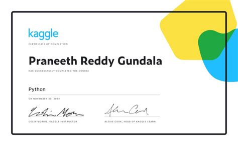 Python Kaggle Datascience Lifelonglearning Achievement Codingjourney Praneeth Reddy Gundala