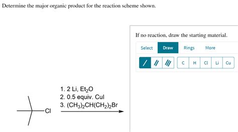solved determine the major organic product for the reaction