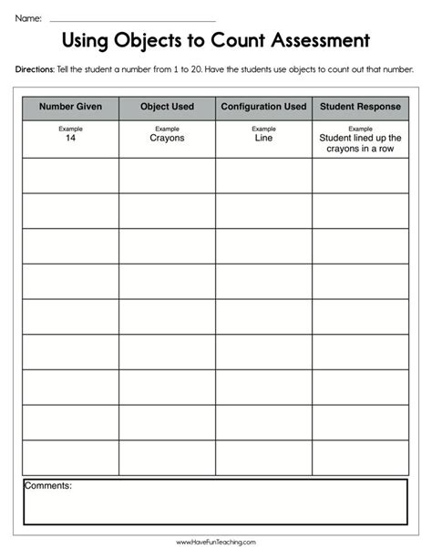 Using Objects To Count Assessment Worksheet By Teach Simple
