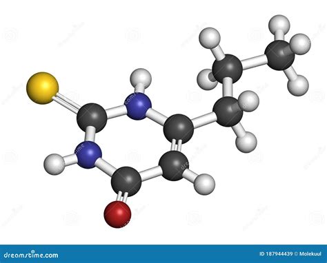 Propylthiouracil Ptu Hyperthyroidism Drug Molecule Stock Illustration Illustration Of