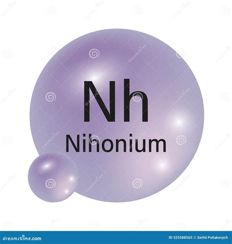 Nihonium On Periodic Table Of The Elements With Element Symbol Nh Vector Illustration