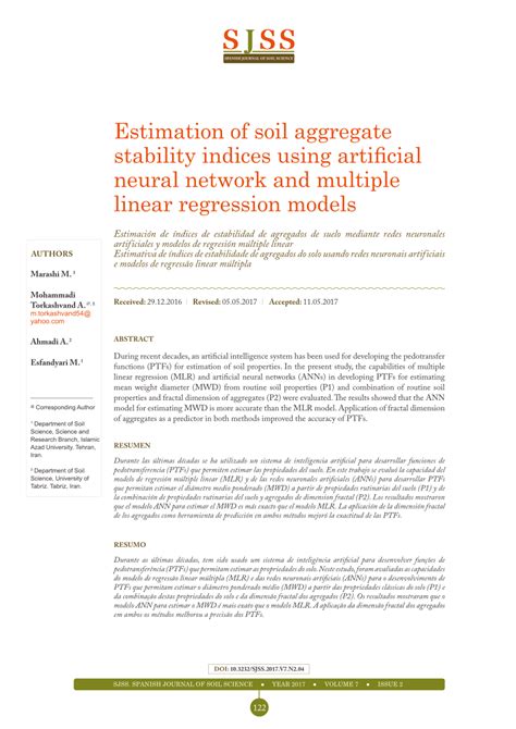 (PDF) Estimation of soil aggregate stability indices using artificial ...
