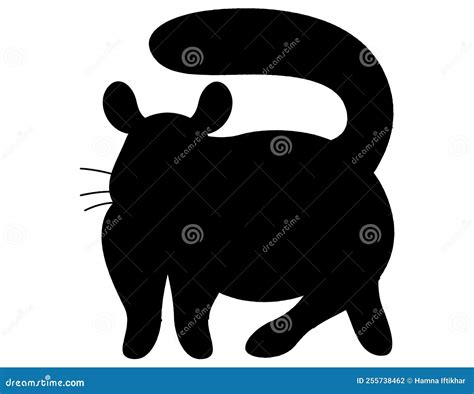 Black Silhouette Of A Rodent Gopher Rat Groundhog Vector Illustration