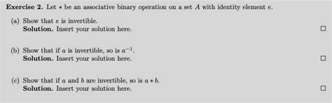 solved exercise 2 let be an associative binary operation