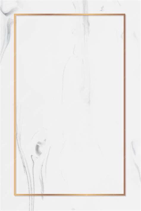 흰색 대리석 배경 벡터에 사각형 골드 프레임 무료 벡터