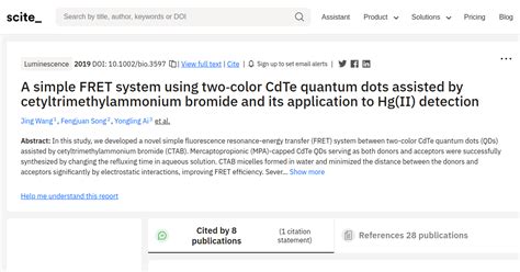 A Simple Fret System Using Two‐color Cdte Quantum Dots Assisted By Cetyltrimethylammonium