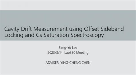 Cavity Drift Measurement Using Offset Sideband Locking And Cs