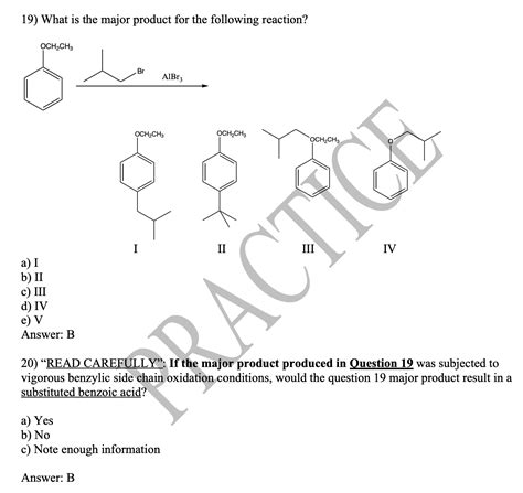 Solved 19) ﻿What is the major product for the following | Chegg.com