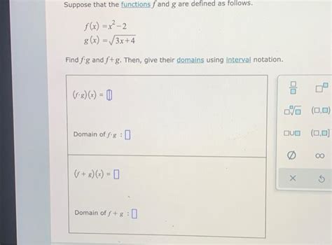 solved suppose that the functions fand g are defined as