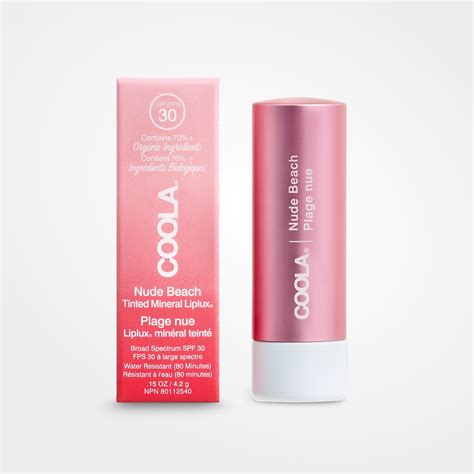 Coola Mineral Liplux® Organic Tinted Lip Balm Sunscreen Spf 30 Nude Be