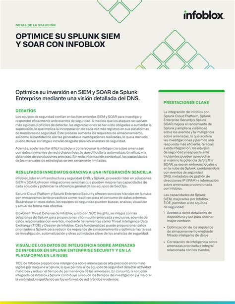Optimice Su Splunk Siem Y Soar Con Infoblox