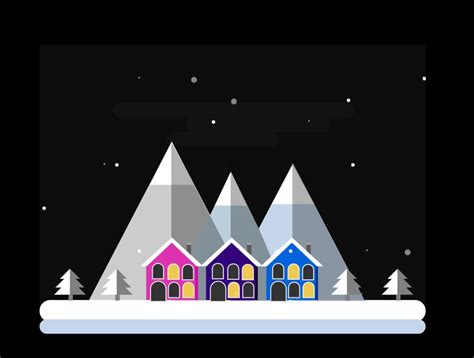 Css动画效果代码，小镇下雪动态图素材 17素材网