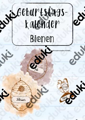Geburtstagskalender Bienen Motiv Unterrichtsmaterial Im Fach