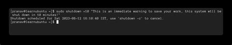 Schedule A Shutdown In Linux Command Line