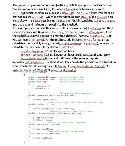 solved 1 design and implement a program with any oop