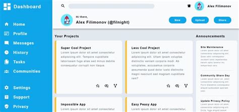 Oleksandr Filimonov On Linkedin Dashboard Page Only For Desktops A Simple One Page Layout That