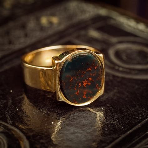 Bloodstone Signet Ring Rose Gold Necklaces