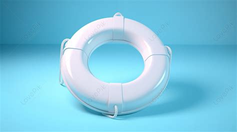 생생한 연한 파란색 배경의 매혹적인 3d 렌더링 흰색 및 파란색 구명부표 3d 여름 배경 명부 배경 백색광 배경 이미지 Hd 3d 여름 명부 백색광 배경 사진