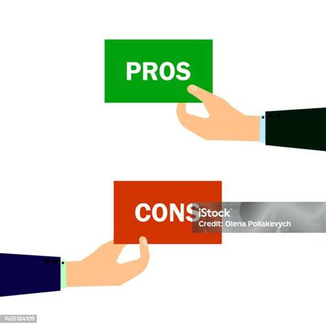 Pro Kontra Dalam Gaya Datar Centang Ikon Tanda Ilustrasi Vektor