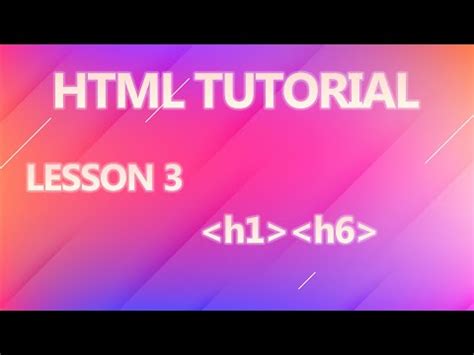 Html Heading Tag H To H Part YouTube