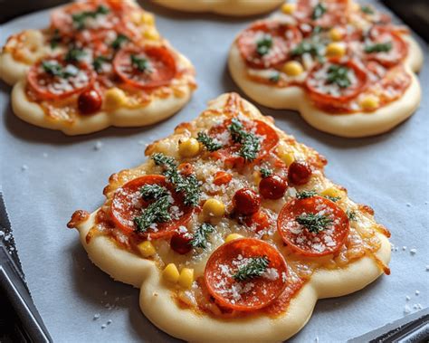 Easy Tree Shaped Mini Pizzas Perfect Christmas Party Snack Yummy Bric